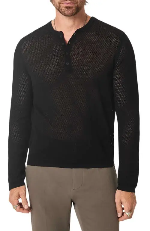 John Varvatos Quinn Long Sleeve Organic Cotton Mesh Henley