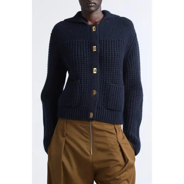 FERRAGAMO Wool & Cashmere Cardigan - New Navy