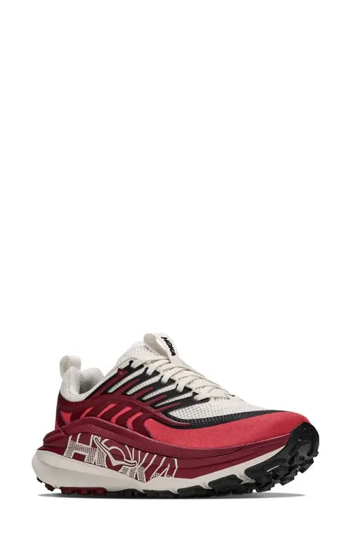 HOKA® Stinson All-terrain Running Shoe - Alabaster/varsity Burgundy