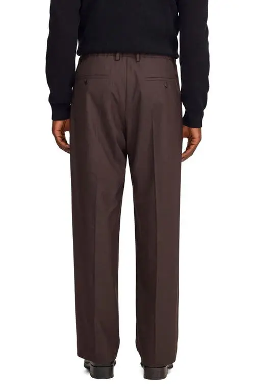 Nn07 Kay 10037 Pinstriped Pleated Trousers - Deep Truffle
