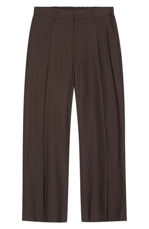 Nn07 Kay 10037 Pinstriped Pleated Trousers - Deep Truffle