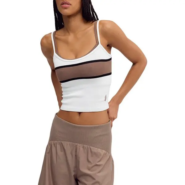 Free People All Clear Rib Tank - Ivory Combo