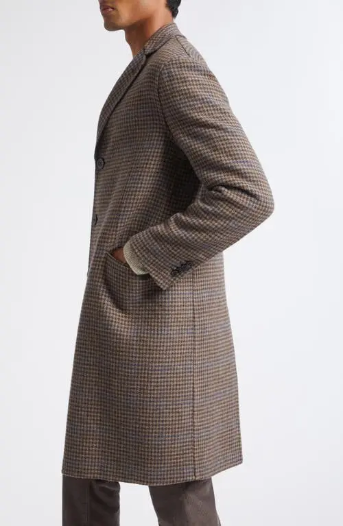 Boglioli Houndstooth Check Wool Coat