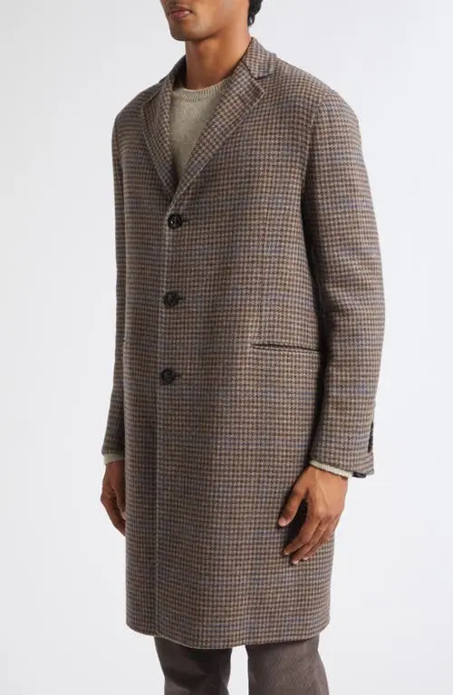Boglioli Houndstooth Check Wool Coat