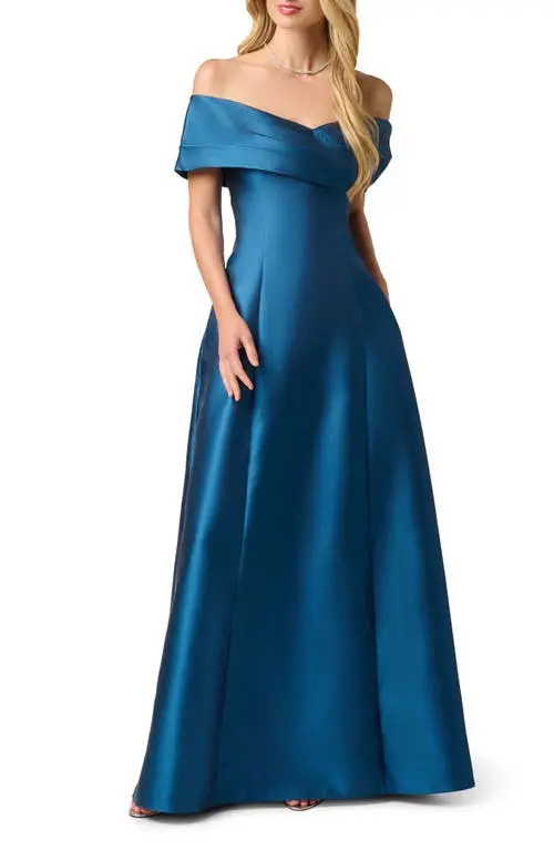 Adrianna Papell Off The Shoulder Mikado Gown