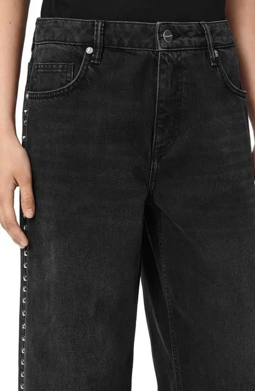 ALLSAINTS Sway Studded High Waist Wide Leg Jeans
