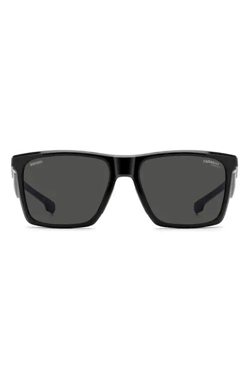 Carrera Eyewear Carduc 57mm Rectangular Sunglasses - Black/grey