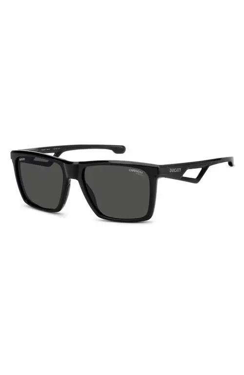 Carrera Eyewear Carduc 57mm Rectangular Sunglasses - Black/grey