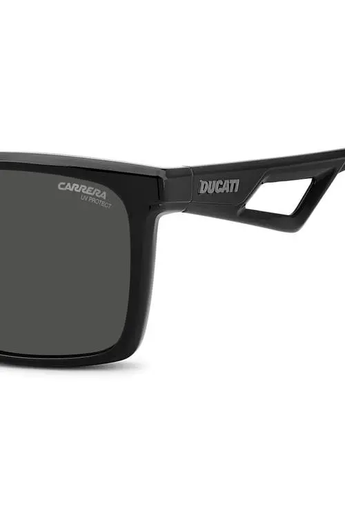 Carrera Eyewear Carduc 57mm Rectangular Sunglasses - Black/grey