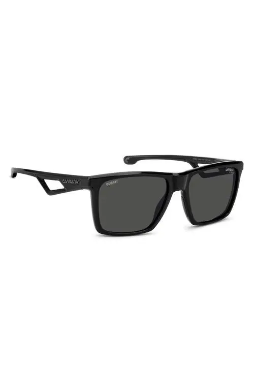 Carrera Eyewear Carduc 57mm Rectangular Sunglasses - Black/grey
