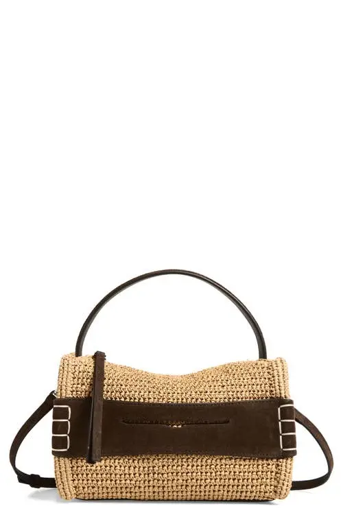 JW Anderson Small Loafer Raffia & Suede Handbag