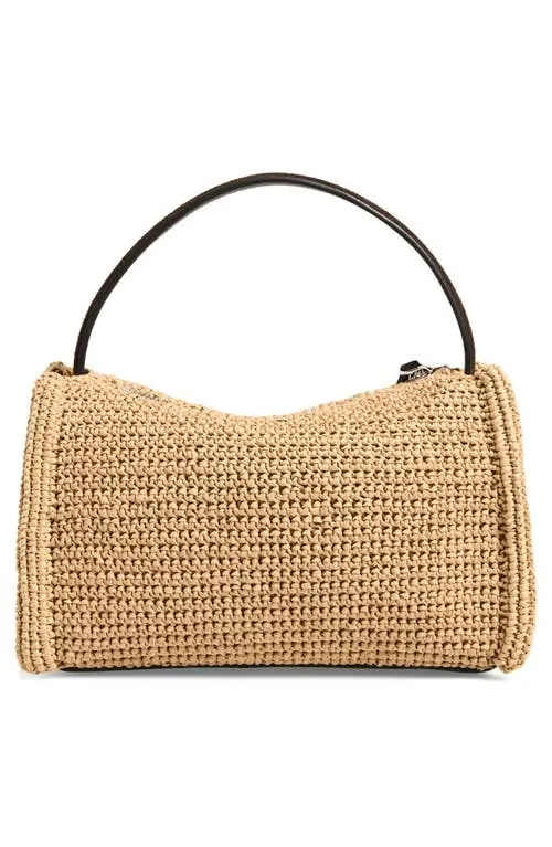 JW Anderson Small Loafer Raffia & Suede Handbag