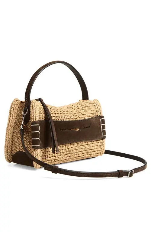 JW Anderson Small Loafer Raffia & Suede Handbag