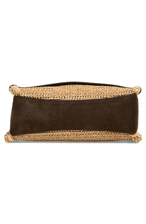 JW Anderson Small Loafer Raffia & Suede Handbag