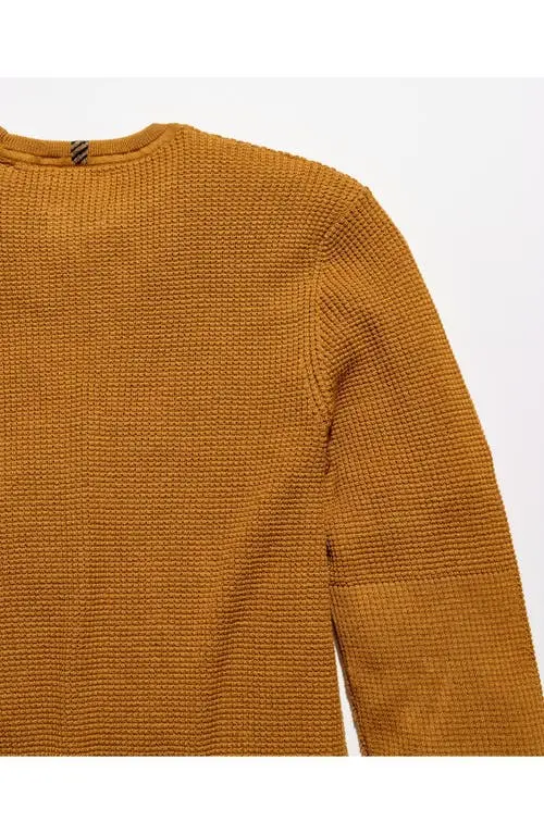 Billy Reid Martin Mini Waffle Crewneck Cotton & Cashmere Sweater - Light Scotch
