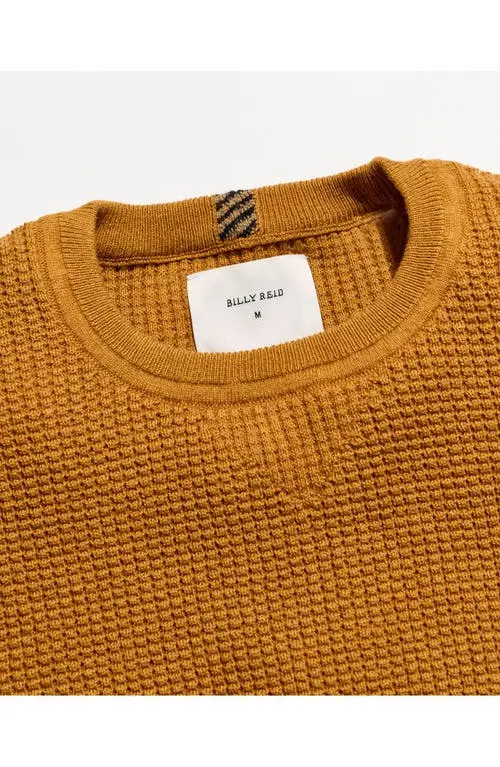 Billy Reid Martin Mini Waffle Crewneck Cotton & Cashmere Sweater - Light Scotch
