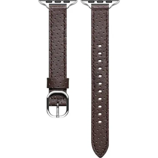 POSH TECH Carmen Perforated Leather Apple Watch Band - Chocolate