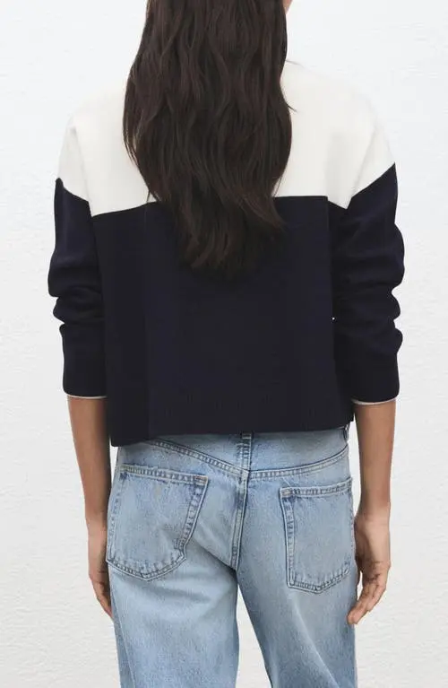 Mango Bicolour High Collar Sweater