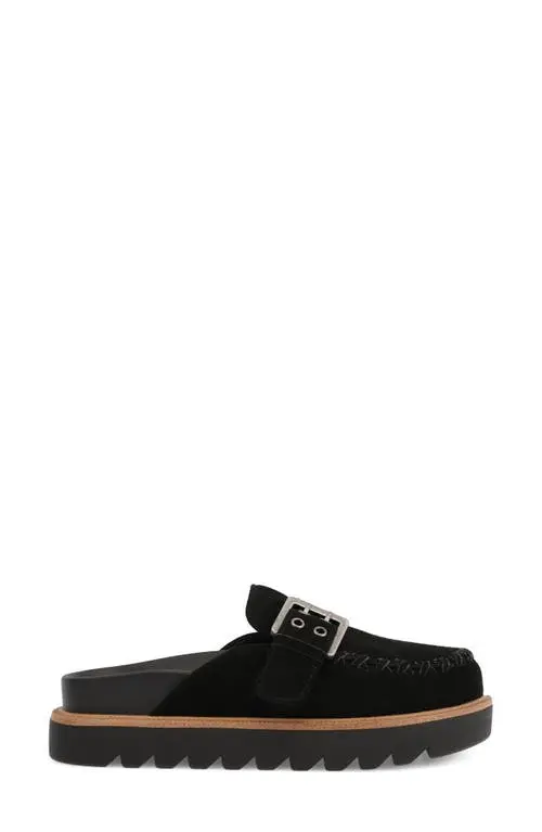 Mia Zaina Buckled Mule With Lug Sole - Black