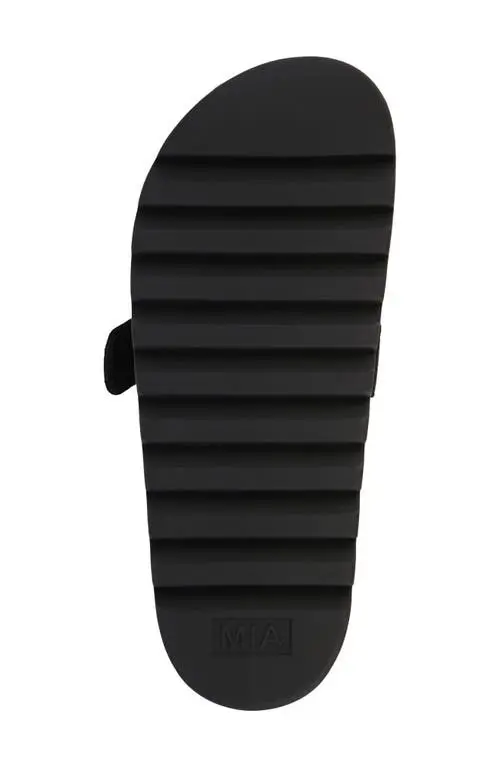 Mia Zaina Buckled Mule With Lug Sole - Black