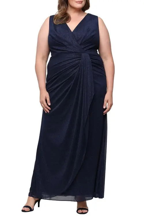 Alex Evenings Sleeveless Glitter Mesh Gown