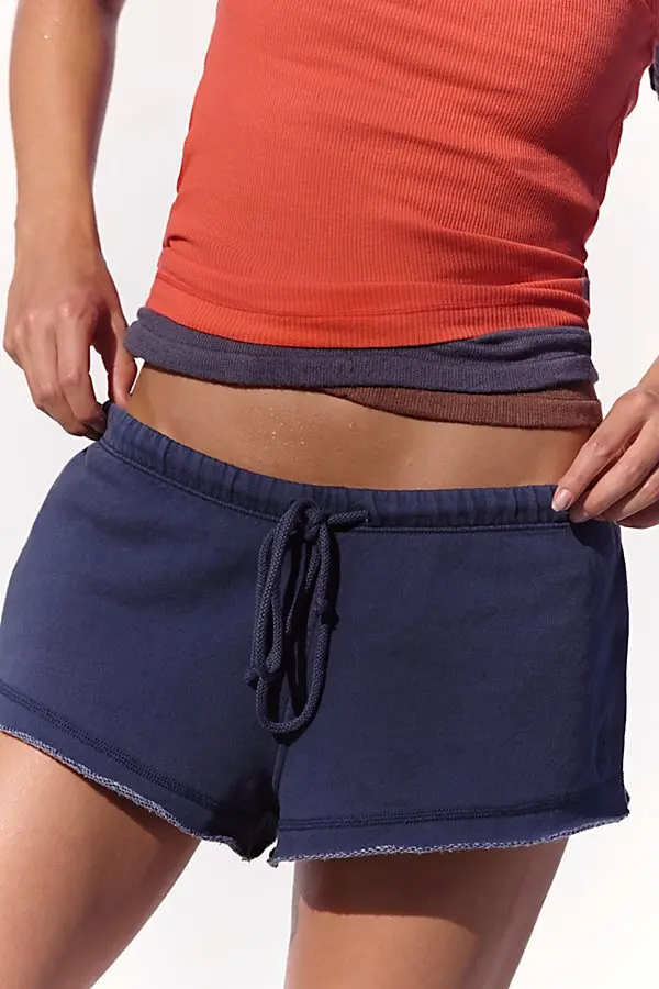 Free People All Star Low-rise Sweat Shorts - Midnight Navy