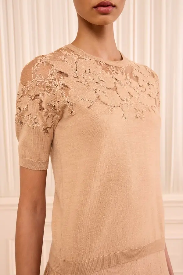 Ulla Johnson Ella Short Sleeve Lace Top