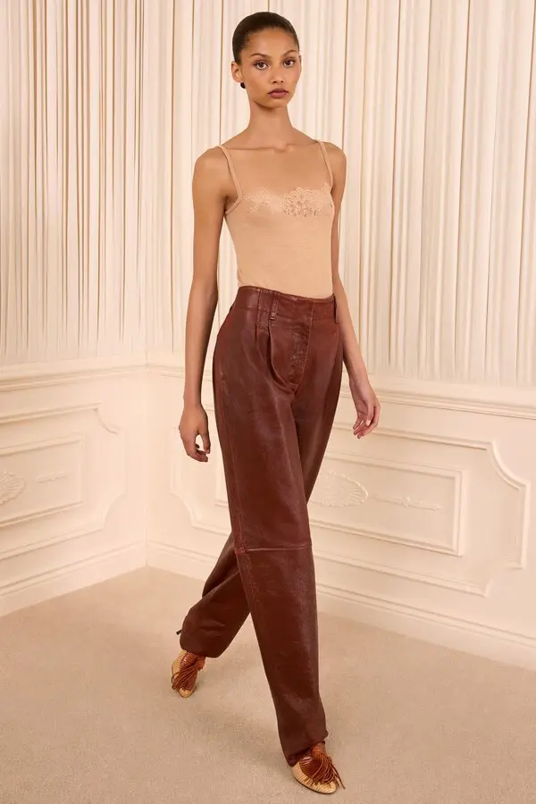Ulla Johnson Elena Lace Cami In Merino Wool - Almond