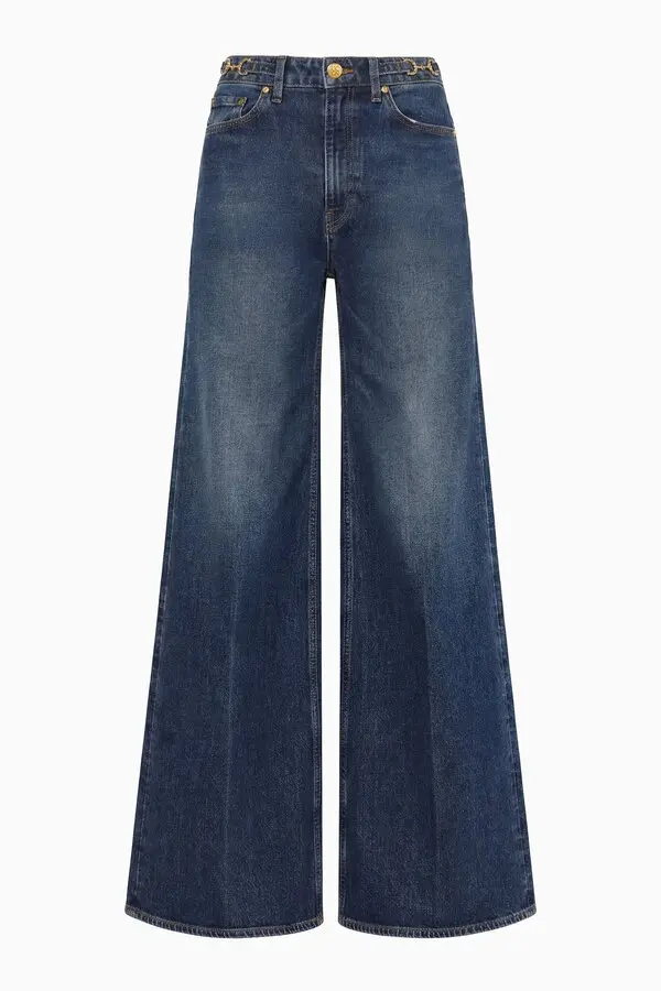 Ulla Johnson Stretch Valory Flare Jeans With Horse-bit Hardware - Nile
