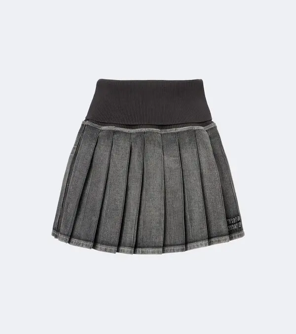 Miu Miu Pleated Cotton-blend Miniskirt