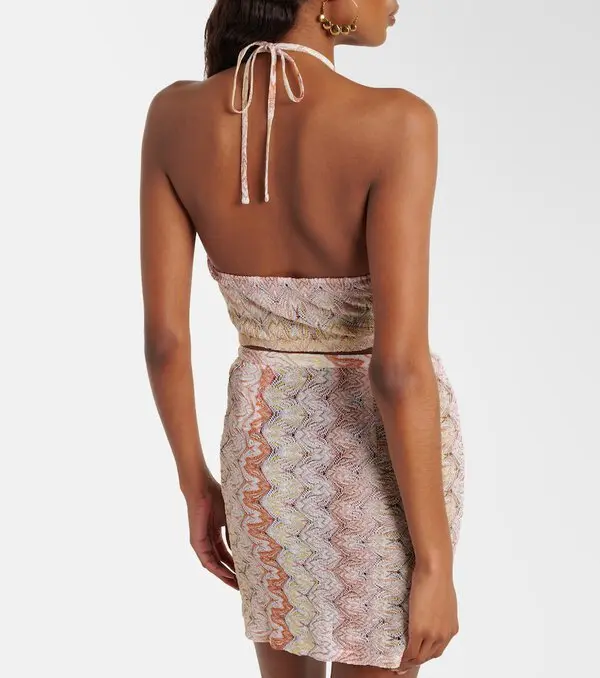 Missoni Zigzag Halterneck Lamé Crop Top