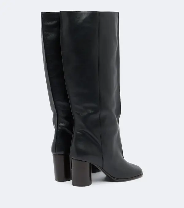 LEMAIRE Crease Leather Knee-high Boots