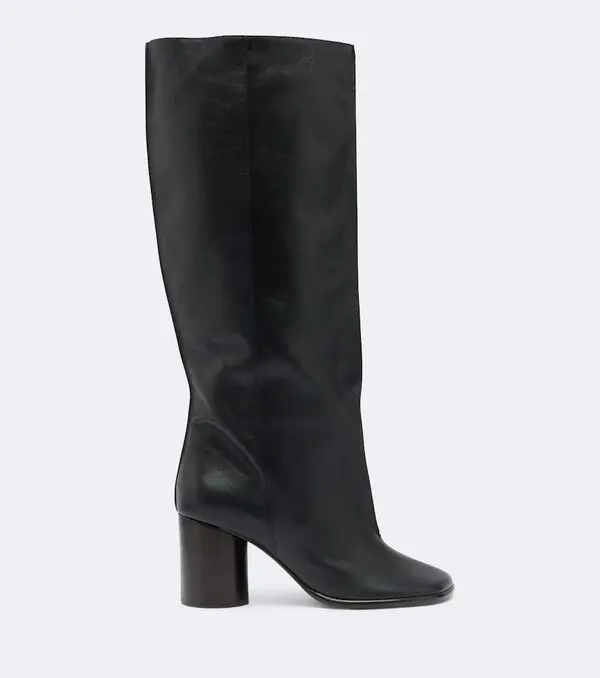 LEMAIRE Crease Leather Knee-high Boots