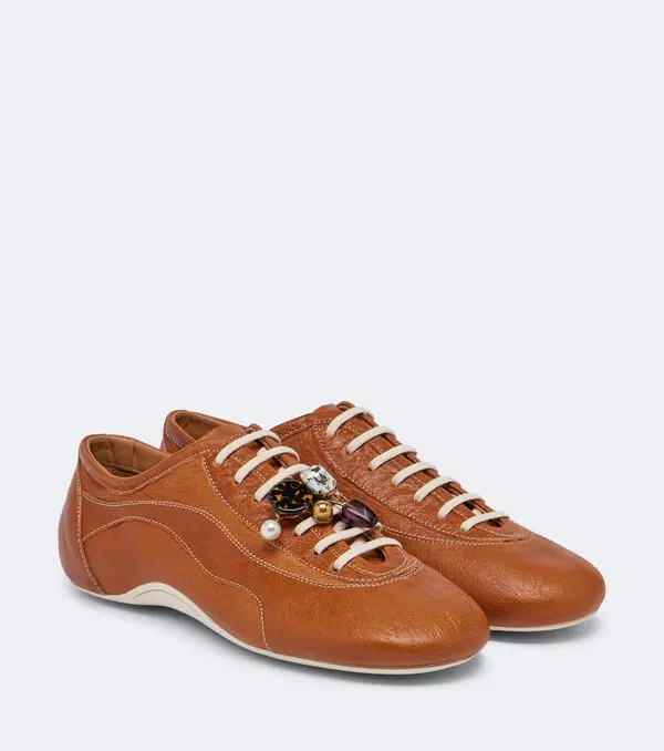 Dries Van Noten Embellished Leather Sneakers