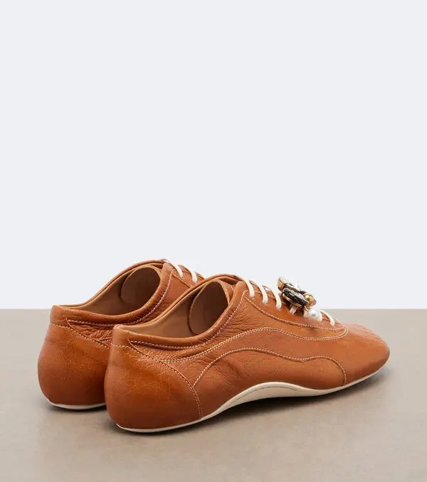 Dries Van Noten Embellished Leather Sneakers