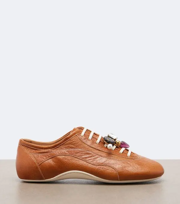 Dries Van Noten Embellished Leather Sneakers