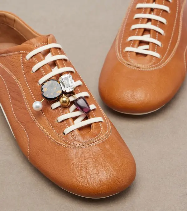 Dries Van Noten Embellished Leather Sneakers