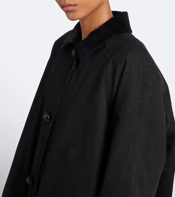 THE ROW Ina Cotton Gabardine Coat - Black