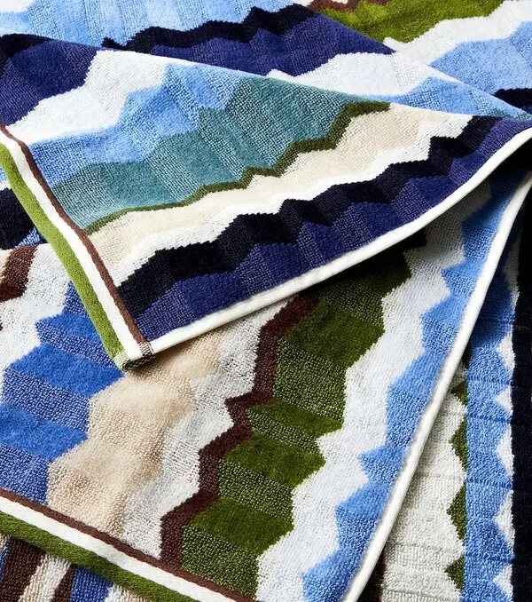 Missoni Eva Zigzag Set Of 2 Cotton Terry Towels - Multicoloured