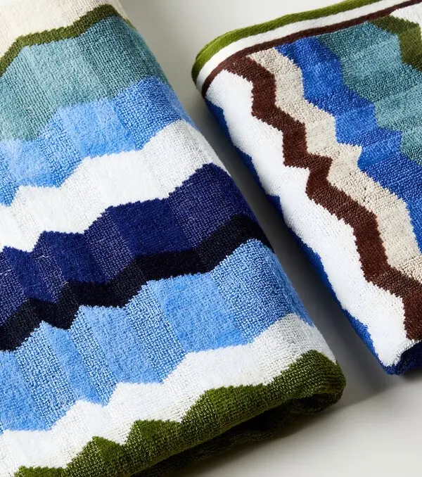Missoni Eva Zigzag Set Of 2 Cotton Terry Towels - Multicoloured