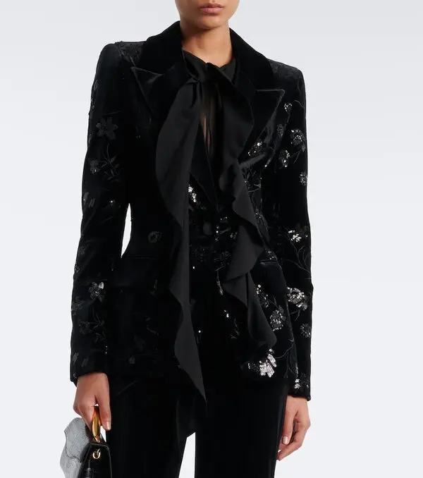 Elie Saab Sequined Velvet Blazer