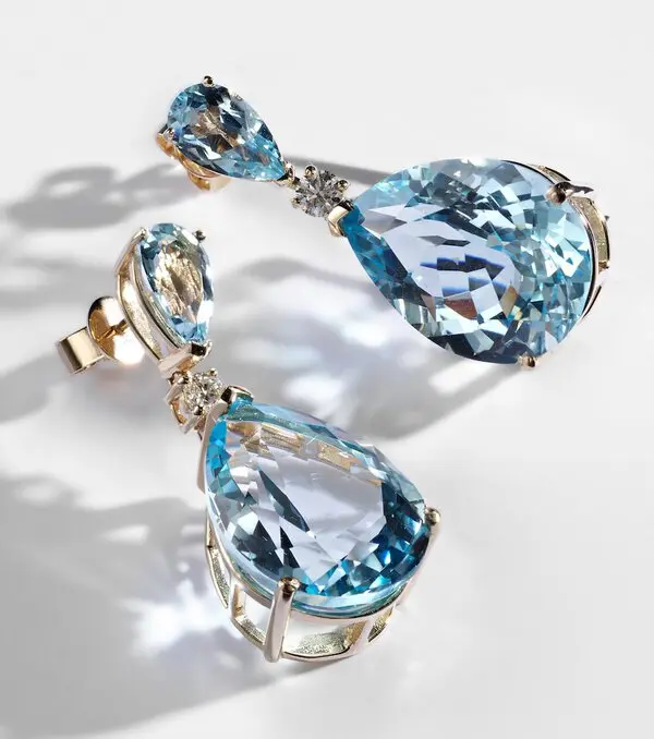 Mateo Sophia 14kt Earrings With Topaz And Diamonds