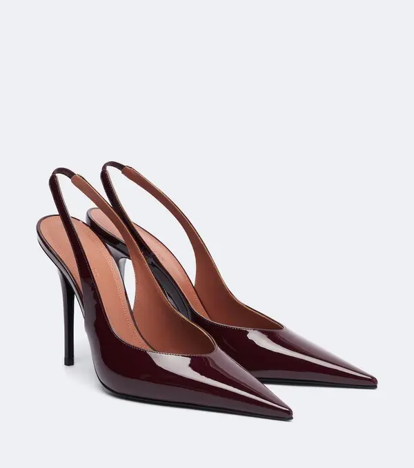 Amina Muaddi Anok Slingback Pumps - Burgundy