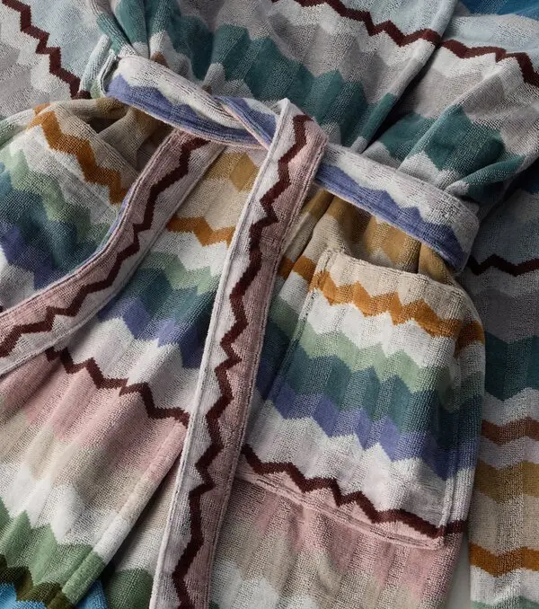 Missoni Eva Zigzag Hooded Cotton Terry Bathrobe