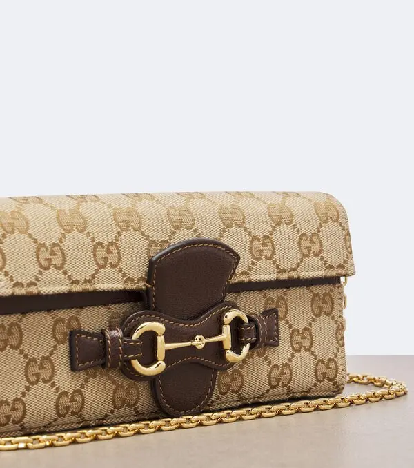 Gucci Horsebit Gg Canvas Wallet On Chain