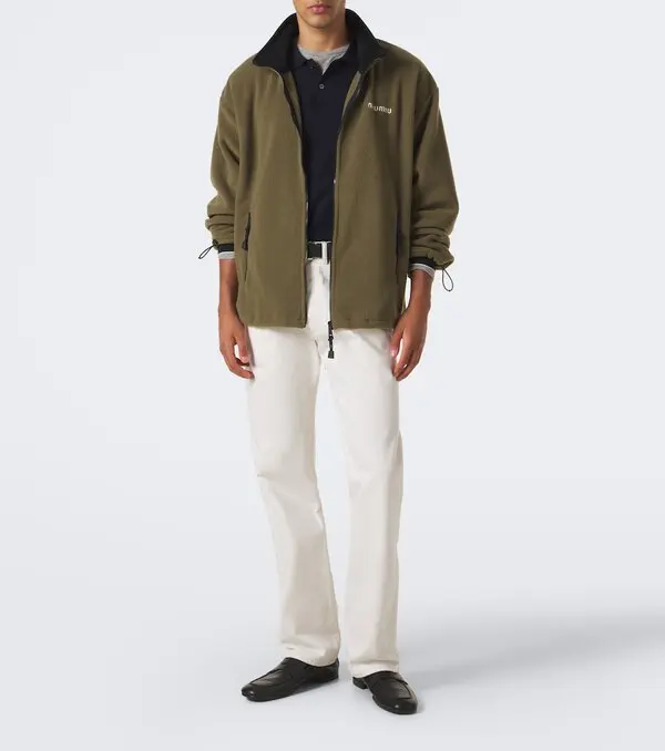 Miu Miu Fleece Zip-up Jacket With Drawstring Hem