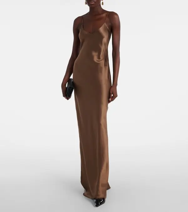 NILI LOTAN Cami Silk Charmeuse Slip Dress
