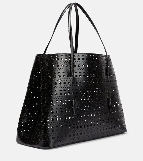 Alaïa Mina 50 Large Leather Tote Bag