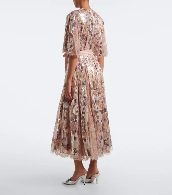 Elie Saab Sequined Silk-blend Tulle Wrap Dress