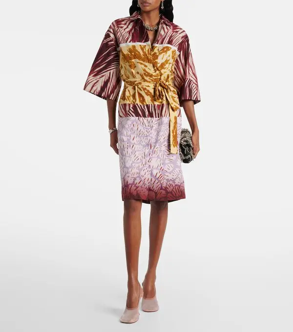 Dries Van Noten Printed Cotton Poplin Shirt Dress